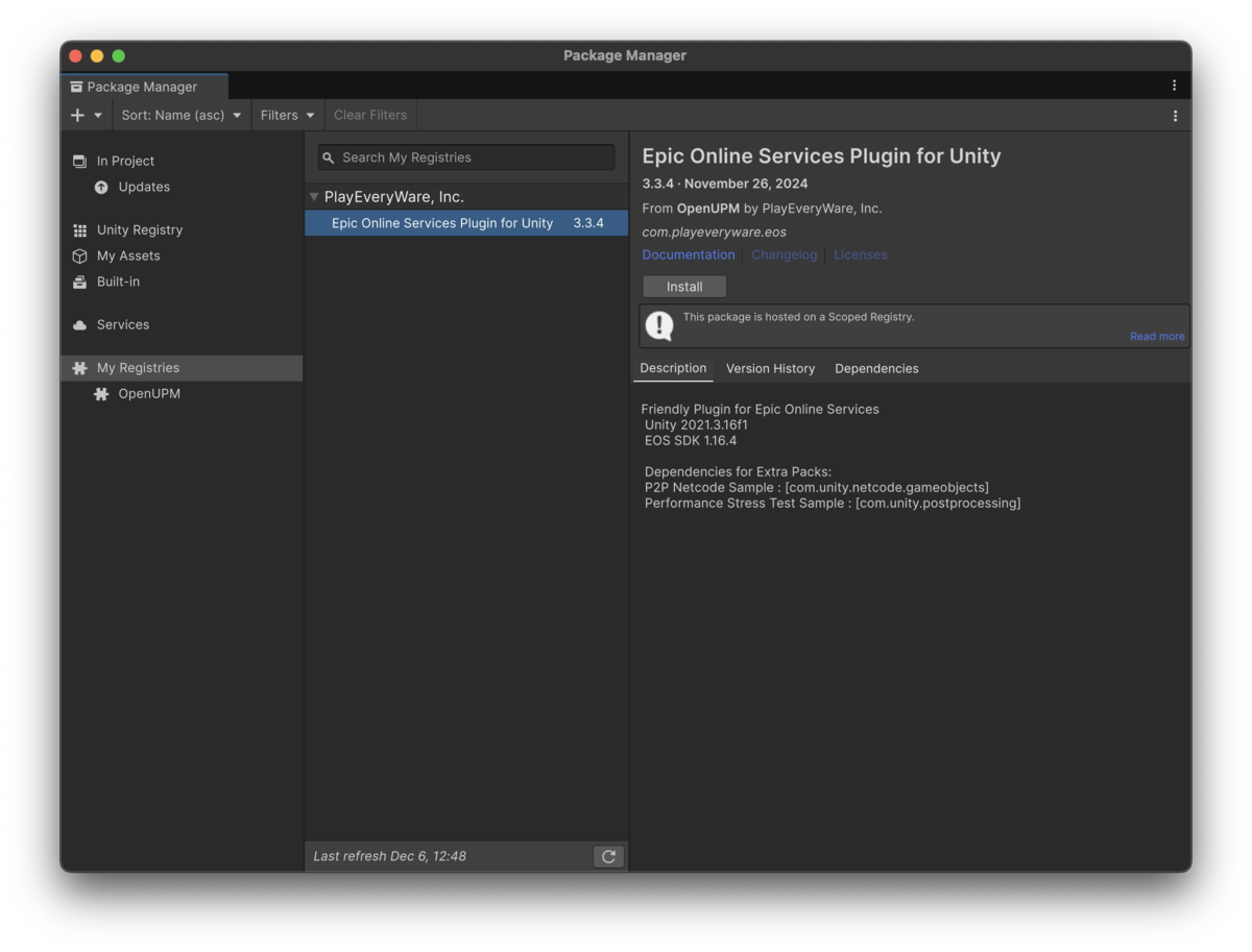 【Unity】NetcodeとEpic Online Services(EOS)で完全無料マルチプレイ(2) - 認証 - octo127’s blog