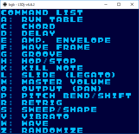 LSDjのコマンド集 - tansan shuwa shuwa