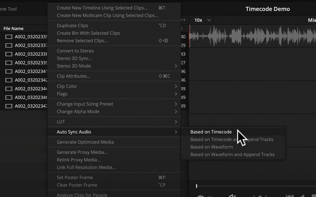 Davinci Resolve でtimecodeを同期させる方法 Webかたつむり