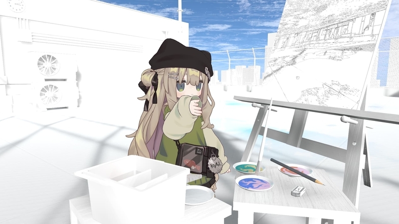 VRChat「Rooftop Canvas」｜絵で景色が変わるエモい屋上 - oka-vrc旅行記 | VRChatワールド紹介