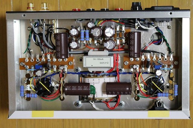 6DN7シングルアンプ・本番機配線 - おんにょの真空管オーディオ