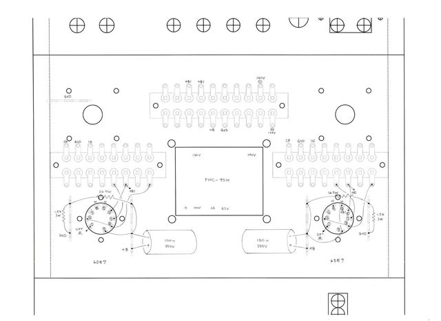 6DE7シングルアンプ・配線開始 - おんにょの真空管オーディオ