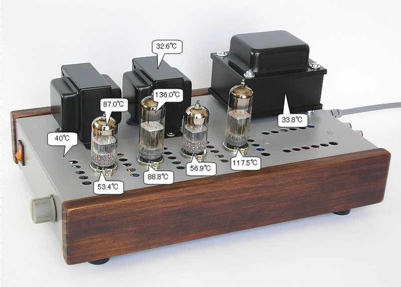 6N6P直結パラシングルアンプ・放射温度計 - おんにょの真空管オーディオ