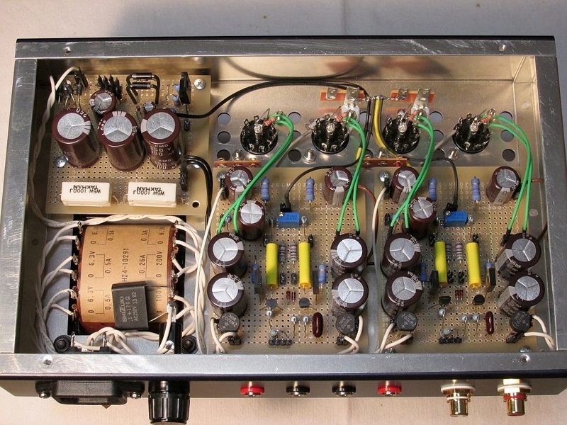 5A6プッシュプルアンプ・配線中 - おんにょの真空管オーディオ