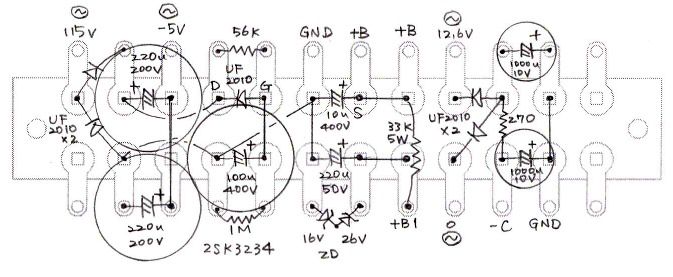 6P3S CSPPアンプ・平ラグパターン作成 - おんにょの真空管オーディオ