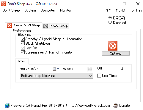 Windowsの設定を変更せず一時的にシャットダウンを抑制する「Don't Sleep」 - WindowsソフトマニアクスPiranti lunak