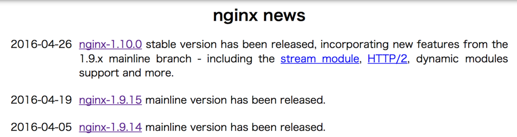nginx stable 1.10.0 リリース! - Opensourcetechブログ