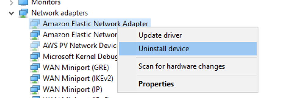 EC2 インスタンス (Windows Server) で、Amazon Elastic Network Adapter を外したときの対応に ...