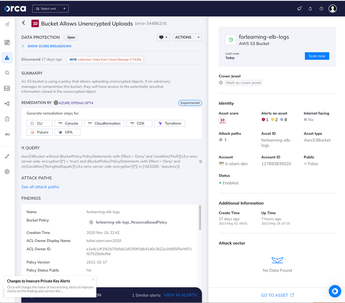 Orca Security で手動で変更したスコアについて - ForgeVision Engineer Blog