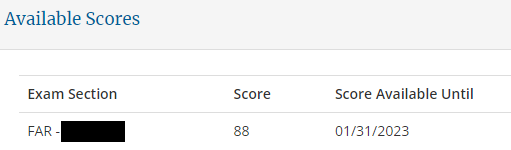 USCPA FAR結果 - アラフォーおとうくん USCPA合格日記