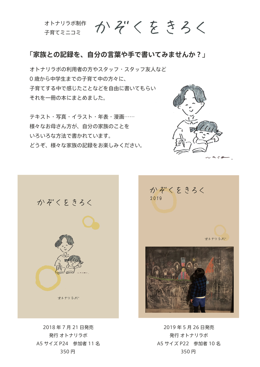 ミニコミ誌「かぞくをきろく 2019」つくりました！ - オトナリラボ blog