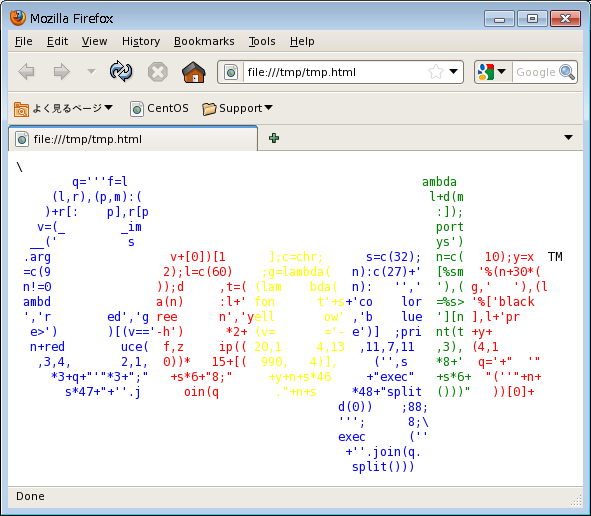 python で Google Quine を再現させてみた - 玉虫色に染まれ!!