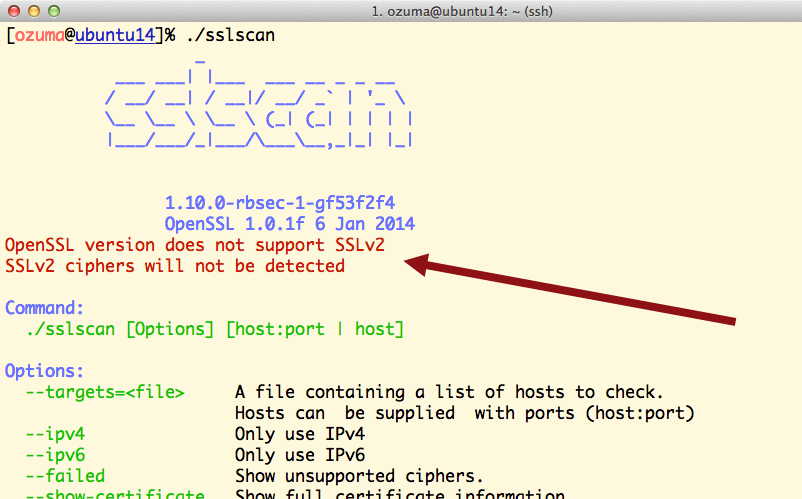 sslscanでサーバのSSL/TLS状態を簡単にチェックする - ろば電子が詰まつてゐる