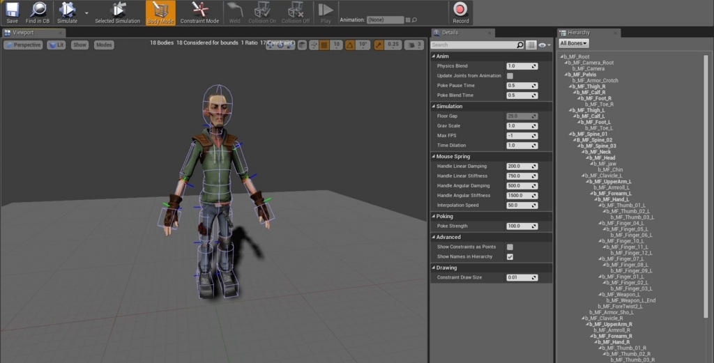 「UE4.18で生まれ変わった物理アセットエディタ(Physics Asset Editor)について」 と 「物理と少し仲良くなる方法について」 その1 - ぼっちプログラマのメモ
