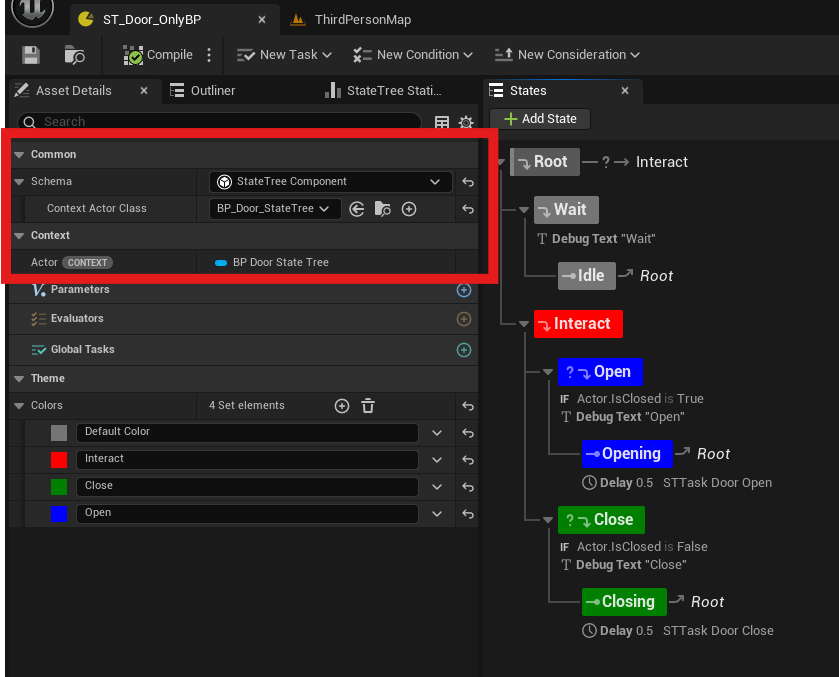 【UE5】StateTreeでドアの開閉状態の管理を実装してみる (BPのみ編) - ぼっちプログラマのメモ