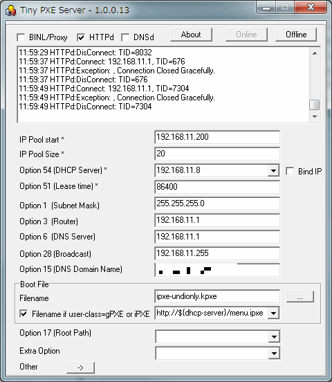 Tiny PXE Server - Windows で iPXE サーバー - Palm84 某所の日記