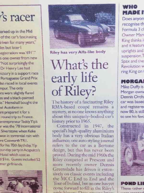 Riley RMA Bertone Special for Sale? - DOG EYES