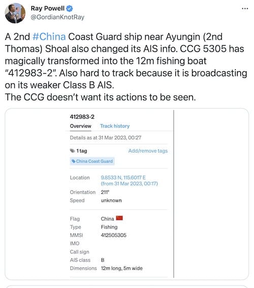 【中国海警局】所属する艦船がAIS情報を偽装 南シナ海 - pelicanmemo