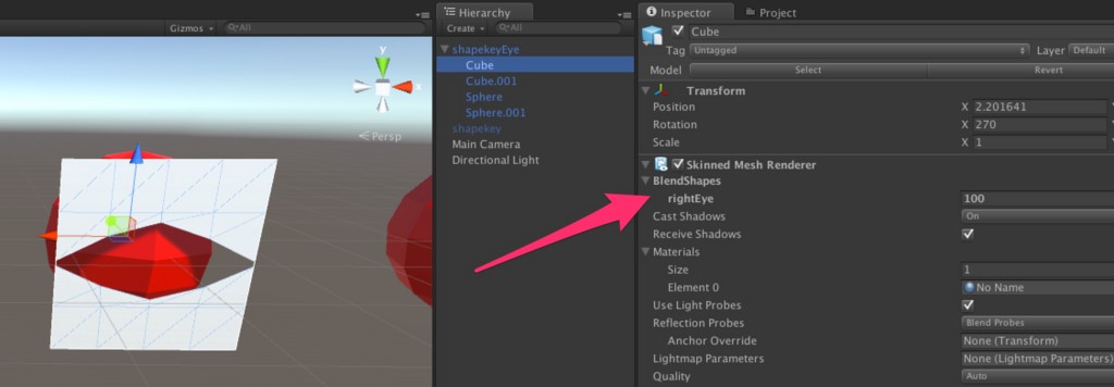 Blenderでシェイプキーを設定してUnityで動かすまでのメモ。目パチ等に使える blendshape for eye wink - peroon's diary