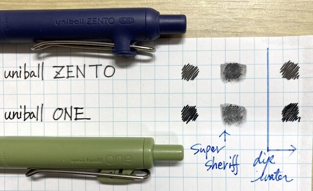 ロフトで購入したuniball ZENTOのスタンダードモデルをuniball ONE Fと比較する - 趣味と物欲
