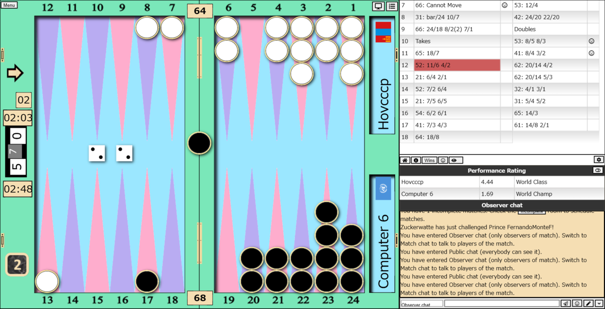 Backgammon Studio Heroes のボード - playng’s diary