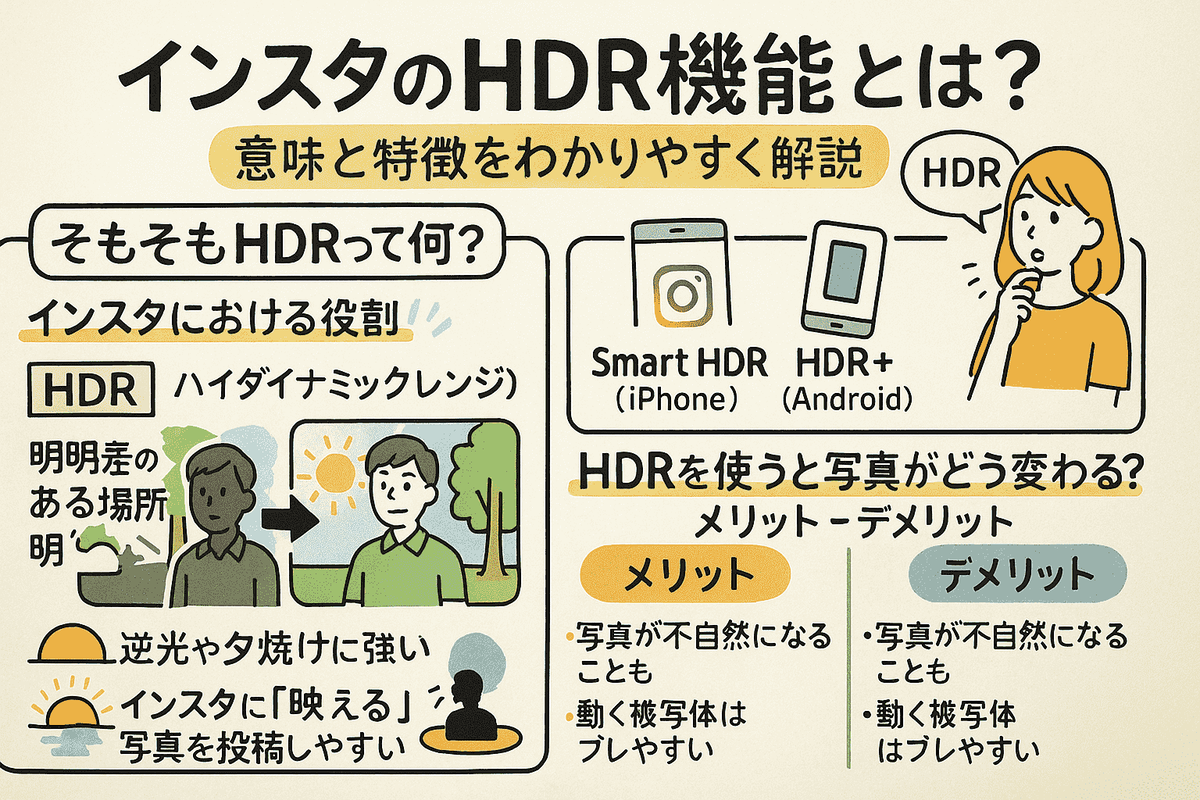 インスタのHDRで写真が暗くなる理由と解決法を徹底解説【スマホ別対処あり】 - note’ no naka