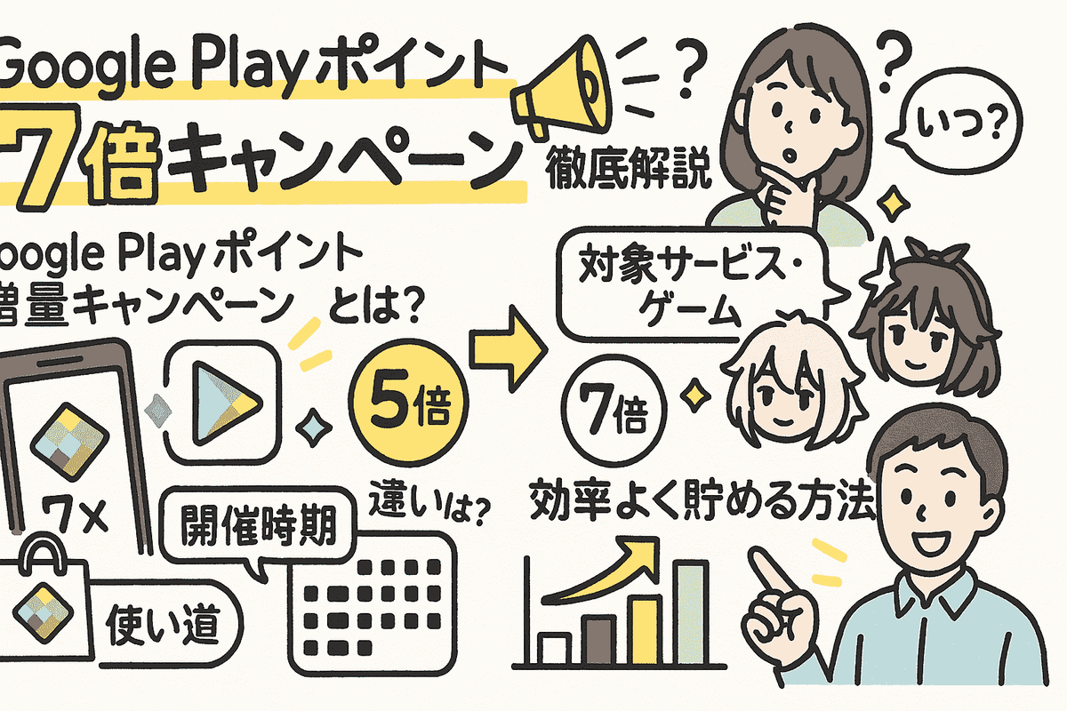 Google Playポイント7倍キャンペーン徹底解説｜次回はいつ？過去実績や5倍との違いも比較 - note’ no naka