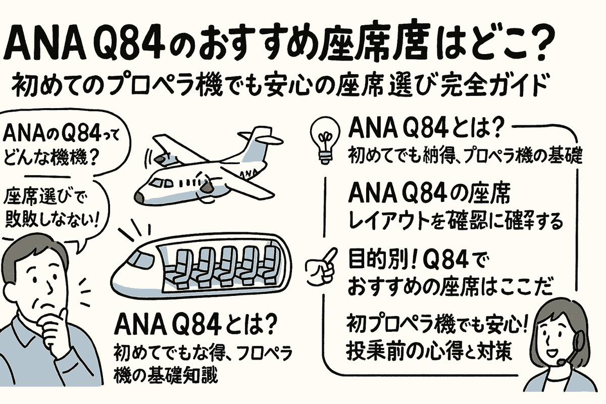 ANA Q84のおすすめ座席はどこ？初めてのプロペラ機でも安心の座席選び完全ガイド - note’ no naka