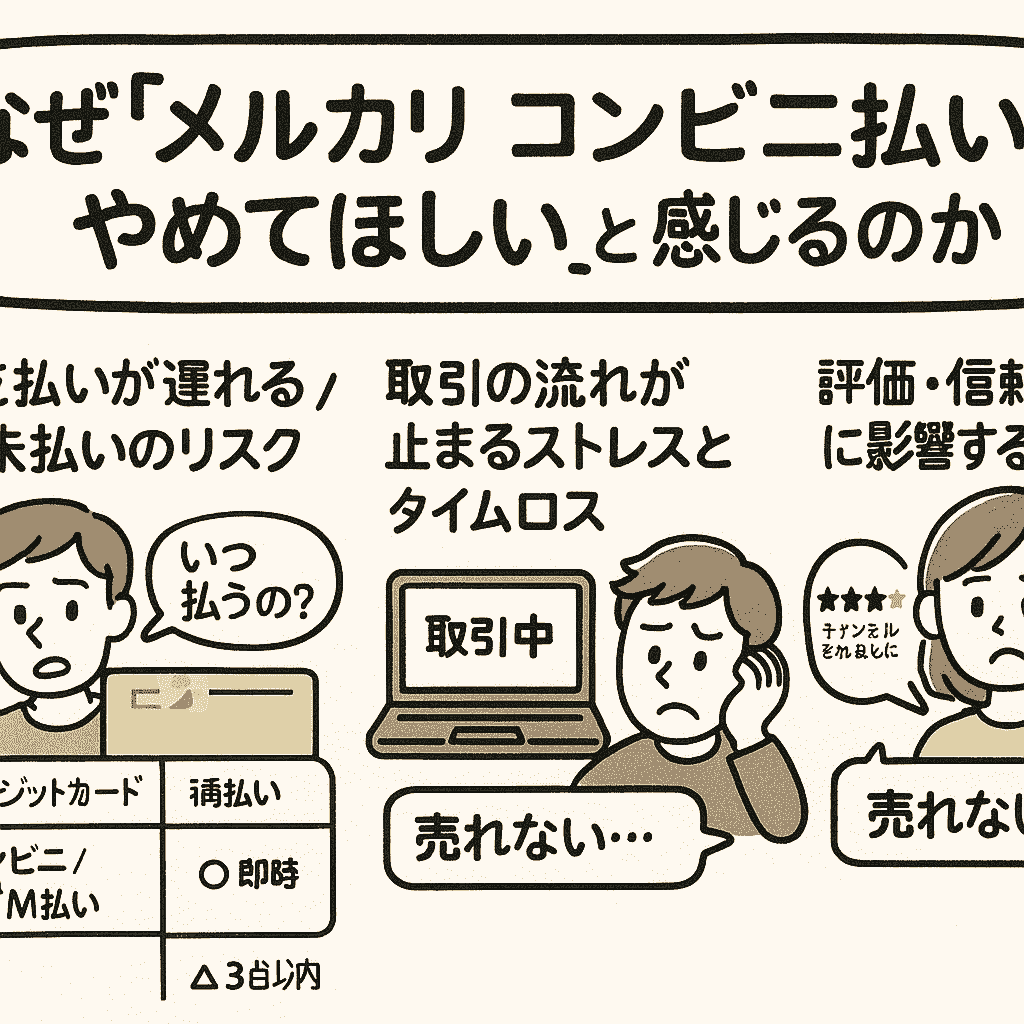 メルカリのコンビニ払い「やめてほしい」と思う理由と正しい対応策まとめ - note’ no naka