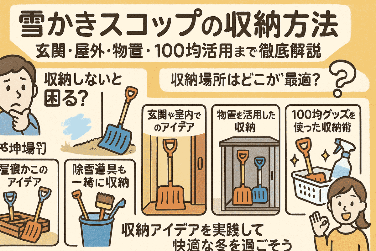 雪かきスコップの収納方法｜玄関・屋外・物置・100均活用まで徹底解説 - note’ no naka