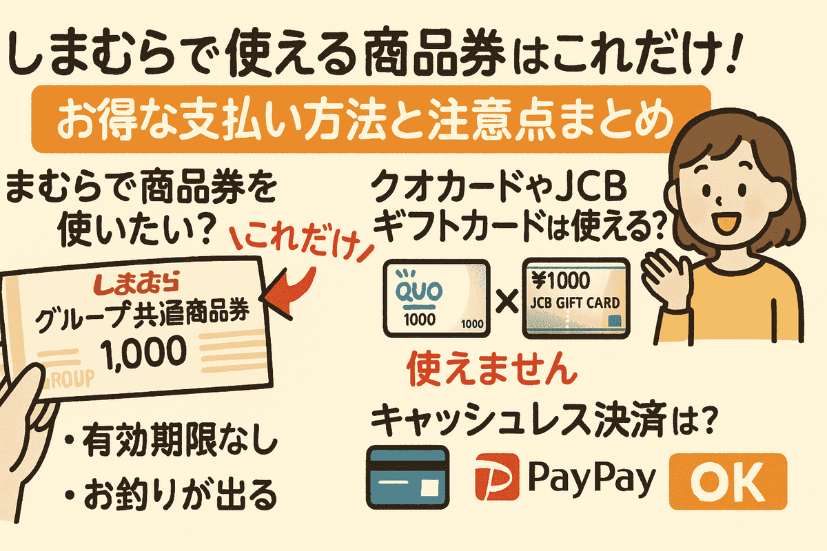 しまむらで使える商品券はこれだけ！お得な支払い方法と注意点まとめ - note’ no naka