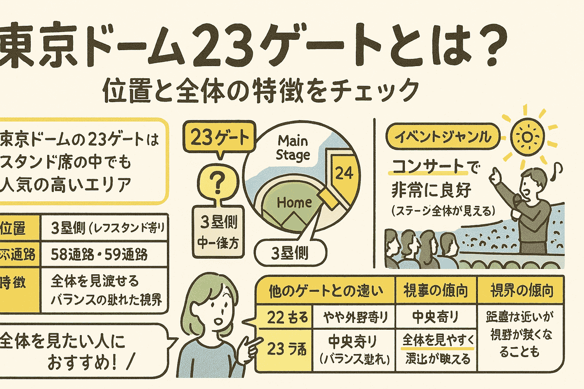 東京ドーム23ゲートの見え方を徹底解説｜座席別の視界・アクセス・快適度まとめ - note’ no naka