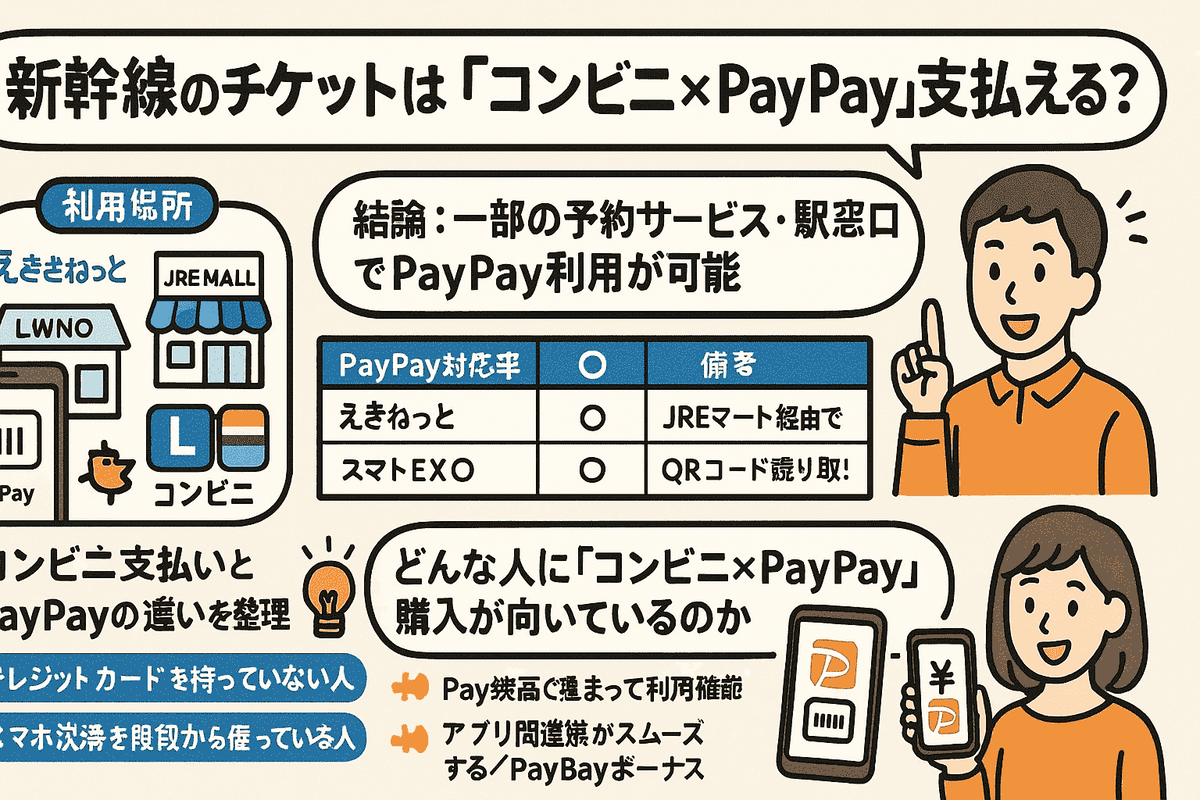 新幹線チケットをPayPayで！コンビニ支払いからチケットレスまで完全解説 - note’ no naka