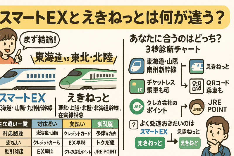 【保存版】スマートEXとえきねっとの違いを完全比較！損しない選び方ガイド - note’ no naka