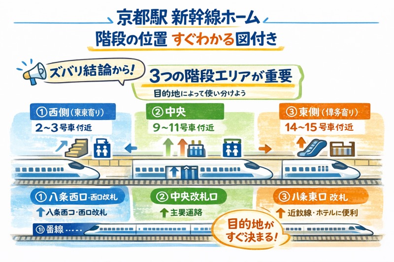 京都駅｜新幹線ホームの階段はどこ？初心者向けルート＆マップ完全ナビ - note’ no naka