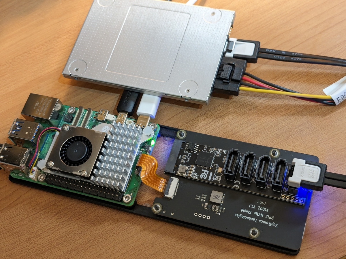 Raspberry Pi 5にSATA SSDを接続してOS起動してみたログ - あおせのにっき