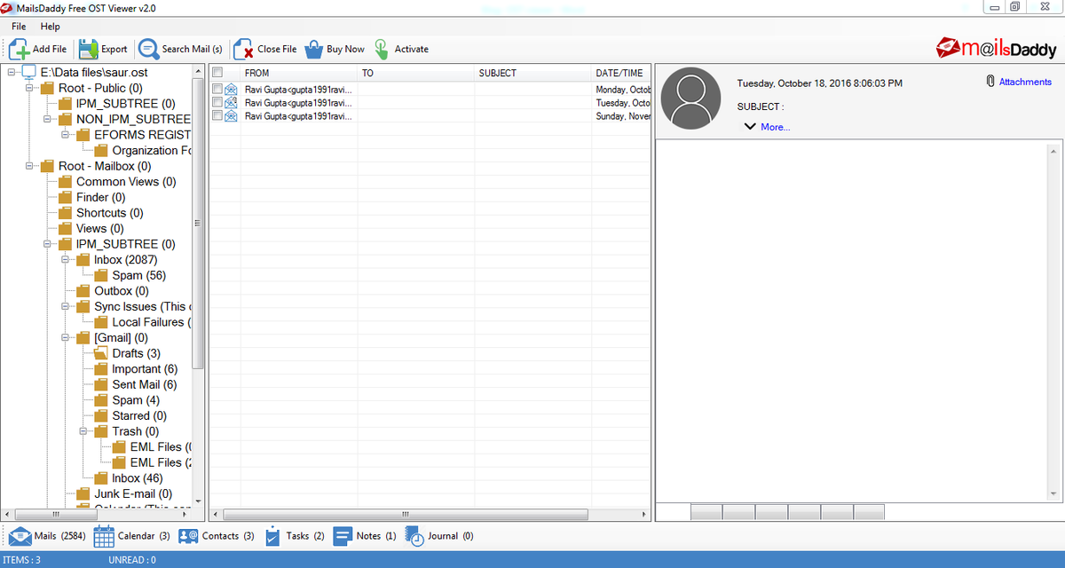 Free OST Reader Tool to view orphaned and healthy OST items ...