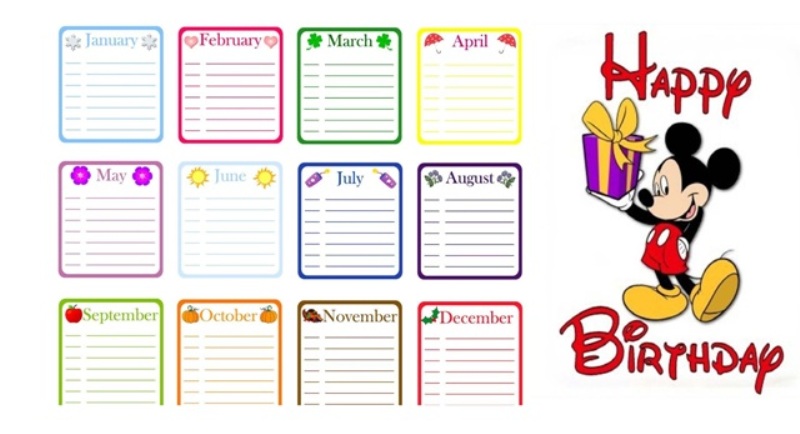 Office Birthday Calendar Template