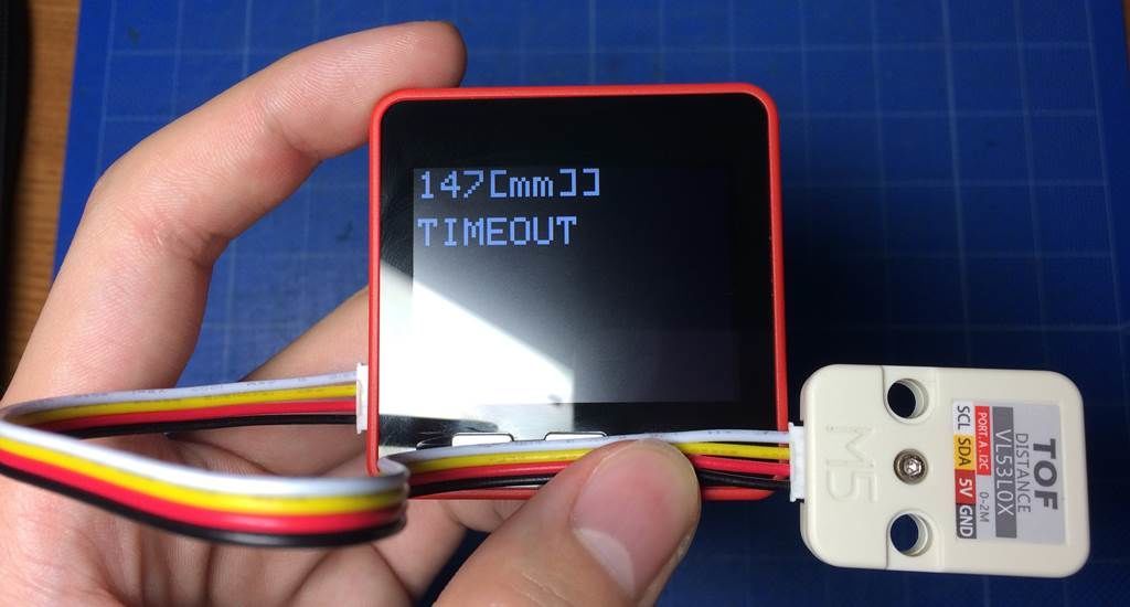 【M5Stack】第7回 ToFセンサを使って物体との距離[mm]を計測 - とある科学の備忘録