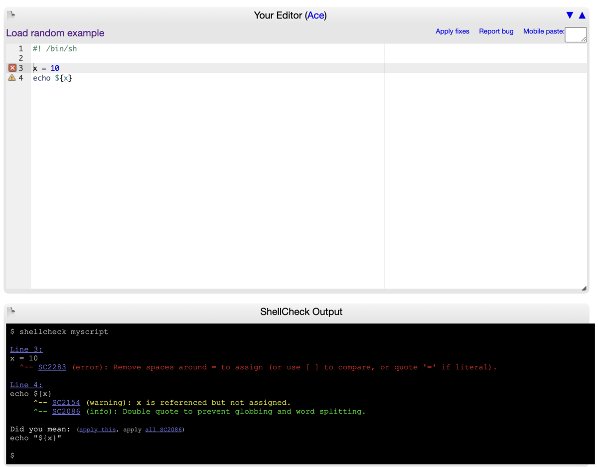 ShellCheckでシェルスクリプトをLint - Carpe Diem