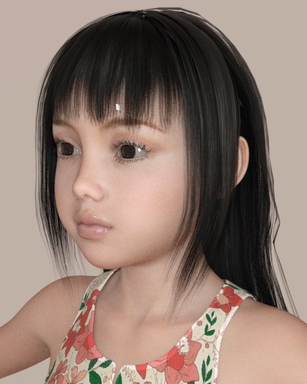 Teen Josie7を日本人化する。その12 ちび 初穂作成中 - DazStudioで日本人キャラを作る。