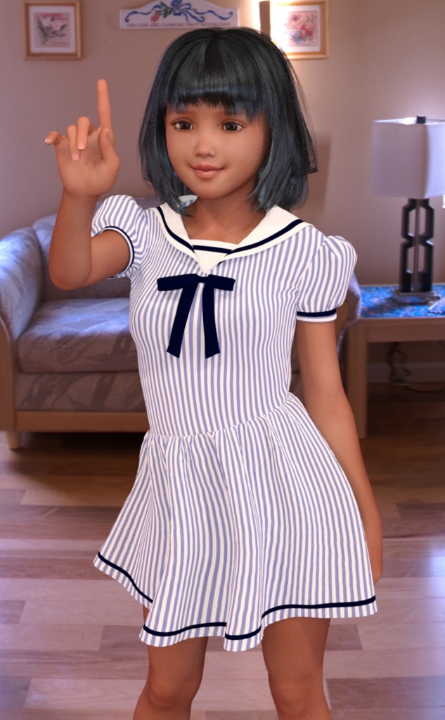 Teen Josie7を日本人化する。その13 ちび 初穂作成中その2 - DazStudioで日本人キャラを作る。