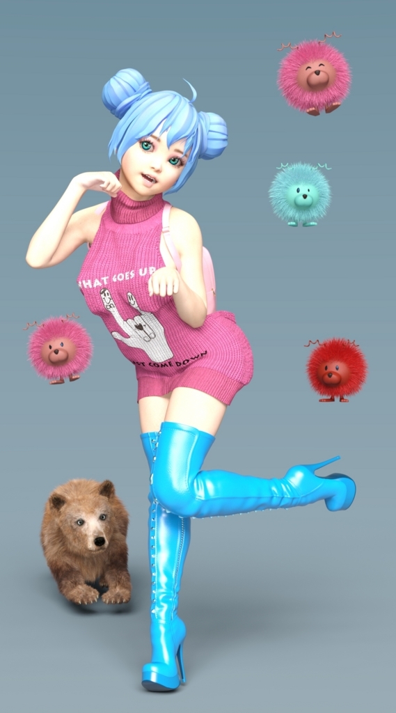 アニメキャラの作り方1 - DazStudioで日本人キャラを作る。