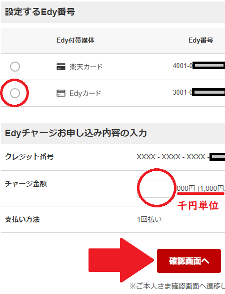 楽天Edy e-NAVIからのチャージ - ライダーの思いつき