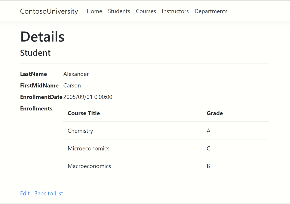 Asp Entityframework Coreのチュートリアル「contoso大学」に入学してみる より良いエンジニアを目指して