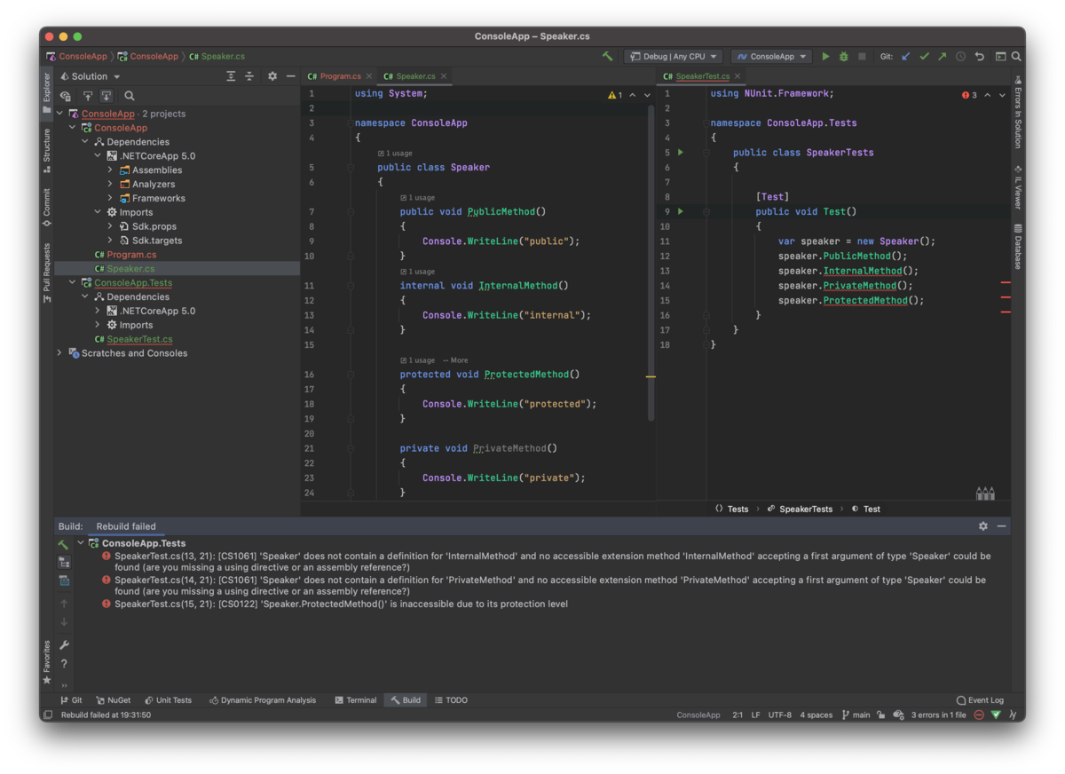 InternalsVisibleToAttributeでinternalメソッドへのアクセスを可能にする - より良いエンジニアを目指して