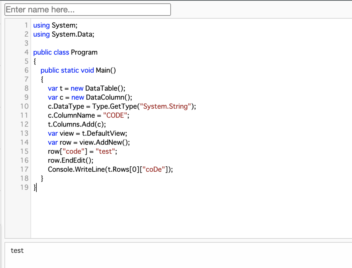 System.Data.DataColumnの列名は条件的に大文字小文字を区別する - より良いエンジニアを目指して