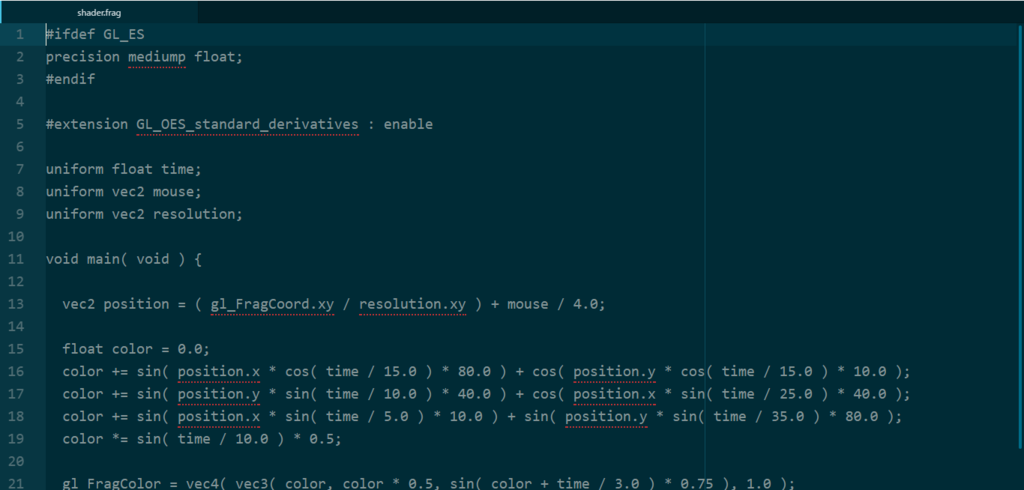 ProcessingでGLSLを実行してみた - Palette