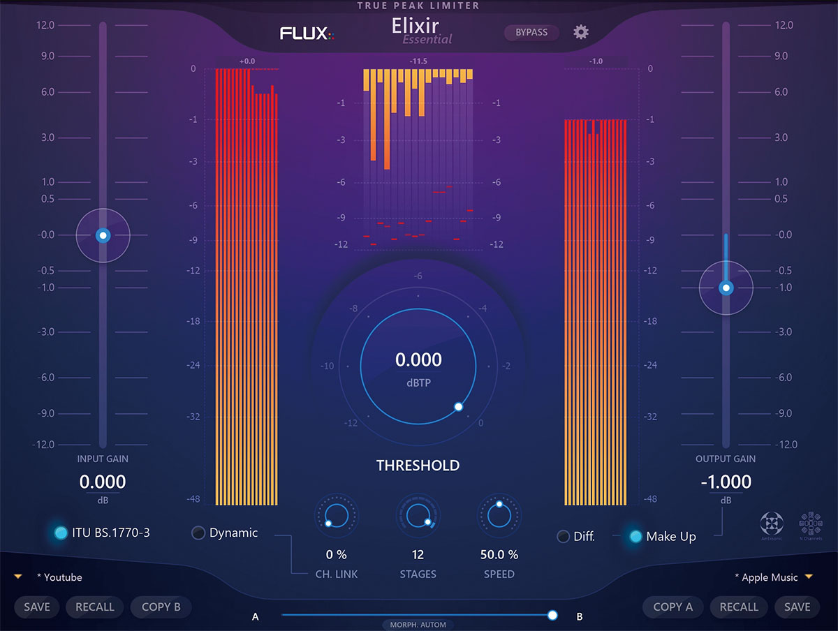 FLUX:: Elixir Essential レビュー：イマーシブ・オーディオに対応する最大16chのトゥルー・ピーク・リミッター - サンレコ 〜音楽制作と音響のすべてを届けるメディア