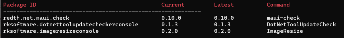 dotnet tool の更新確認 dotnet tool を更新しました。 - rksoftware